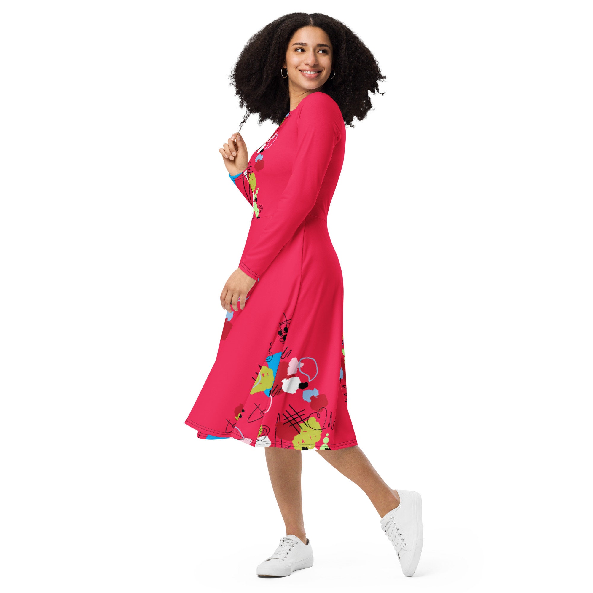 The Weird Midi Dress All Over - Cosplay Weird Long Sleeve Dress ...