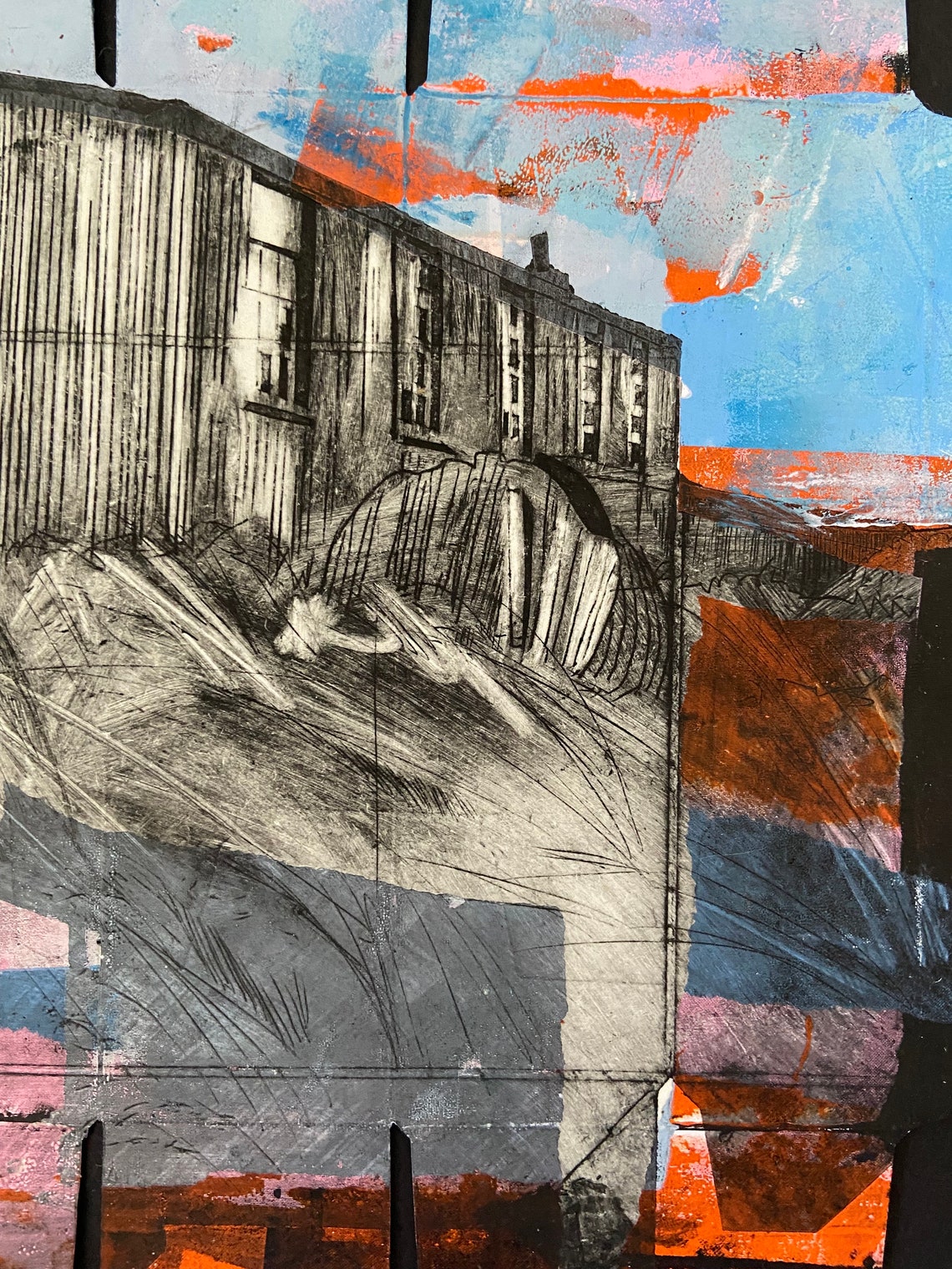 Original Intaglio and Screen Print on Recycled Cardboard Packaging. on ...