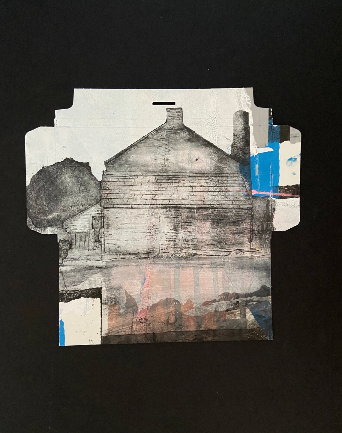 Original Intaglio and Screen Print on Recycled Cardboard Packaging. on ...