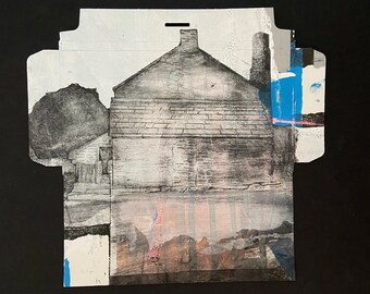 Original Intaglio and Screen Print on Recycled Cardboard Packaging. on ...