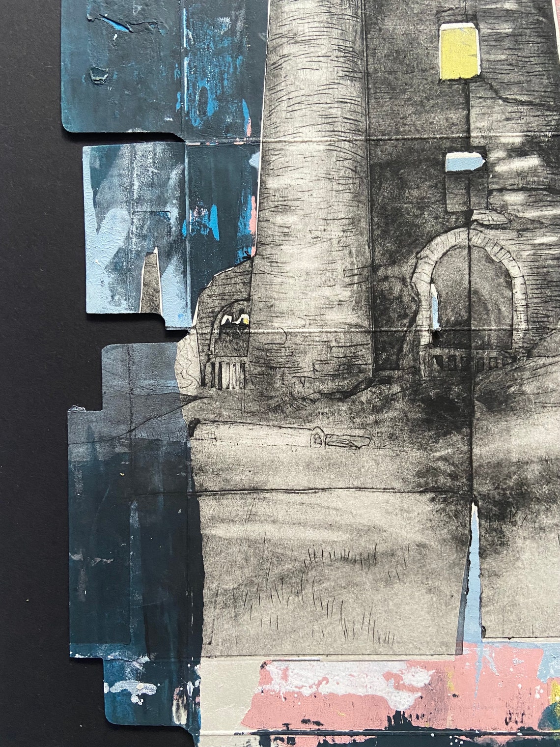 Original Intaglio and Screen Print on Recycled Cardboard Packaging. on ...