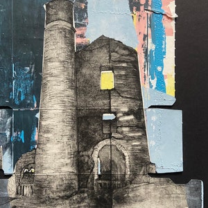 Original Intaglio and Screen Print on Recycled Cardboard Packaging. on ...