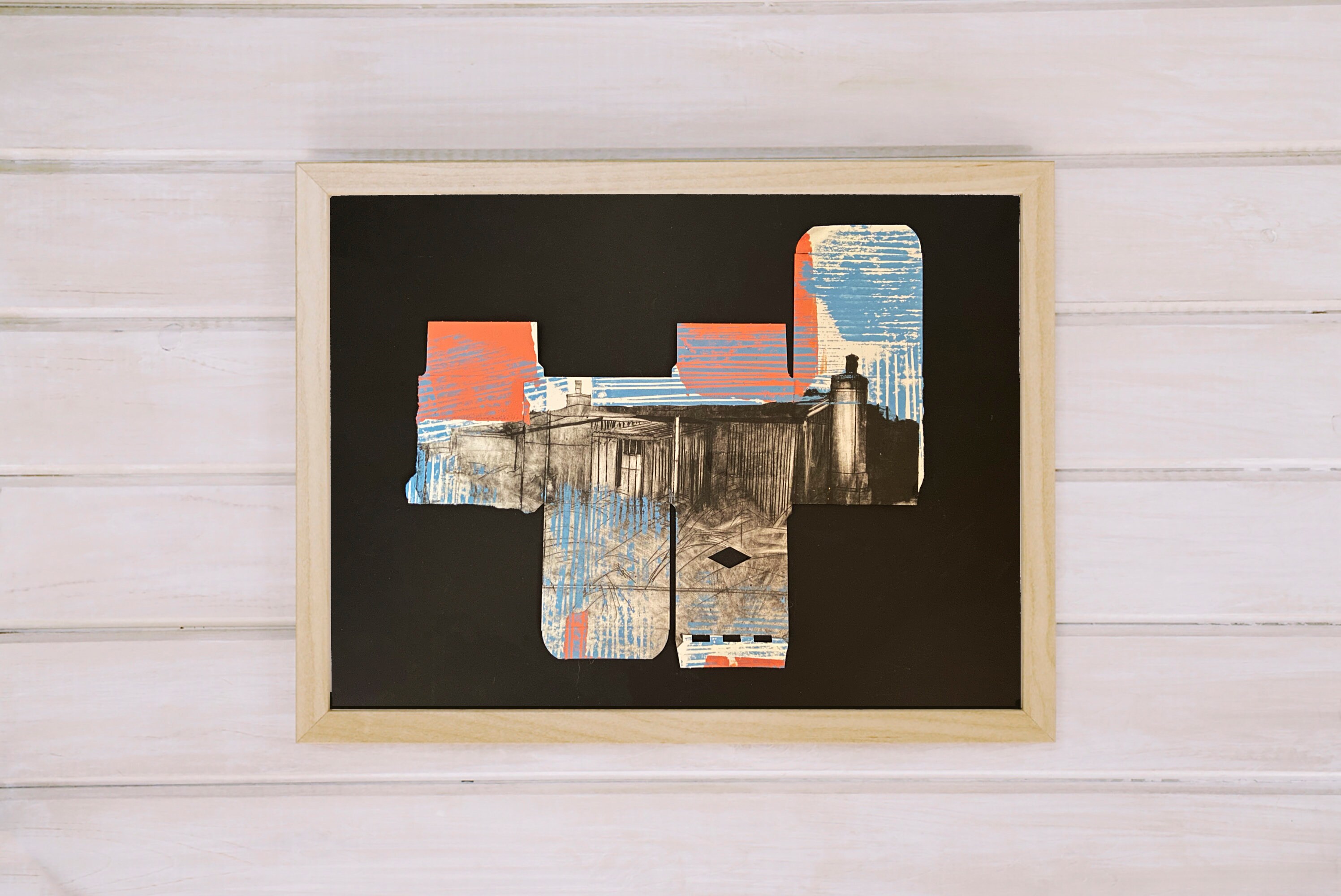 Original Intaglio and Screen Print on Recycled Cardboard Packaging. on ...