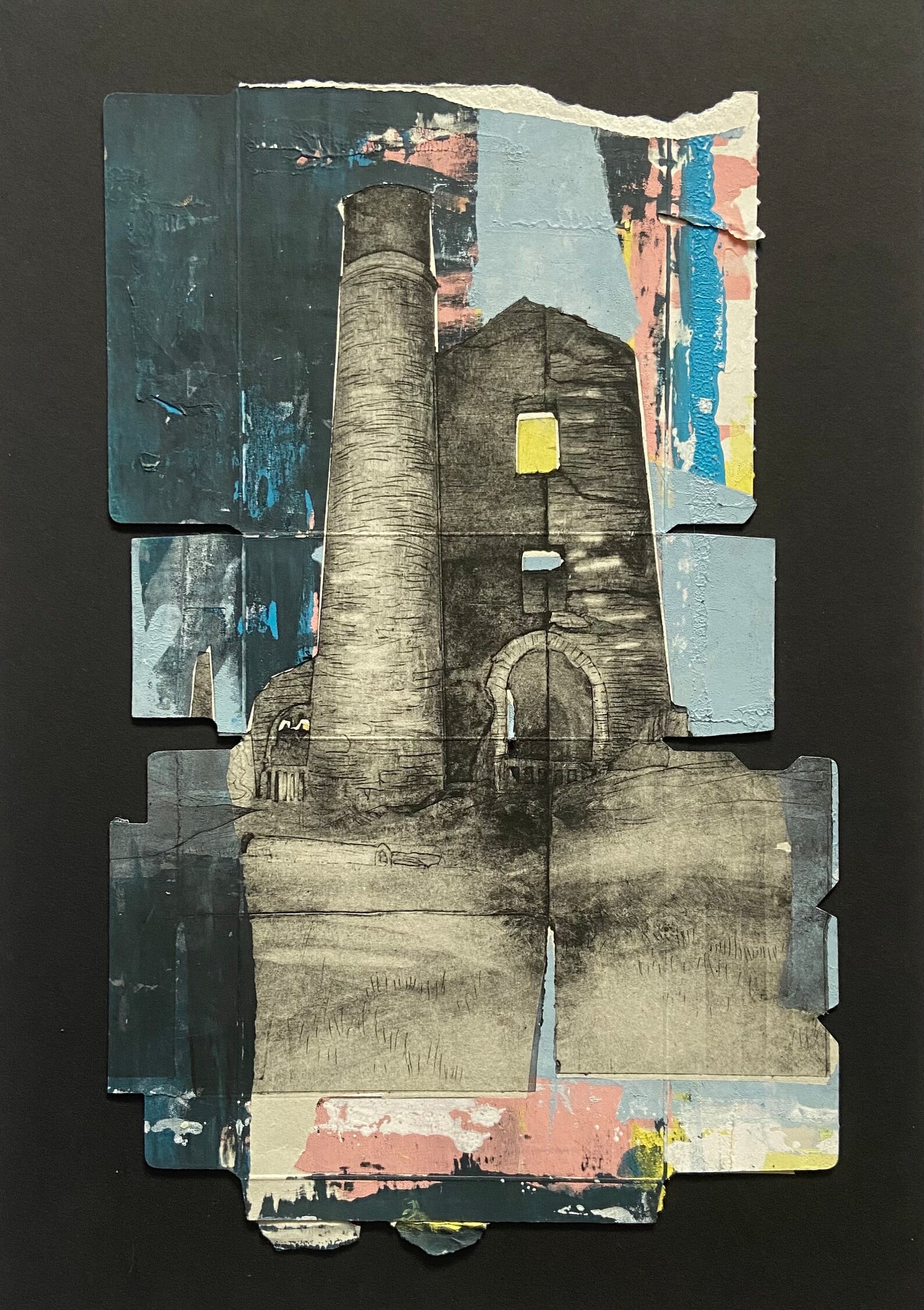 Original Intaglio and Screen Print on Recycled Cardboard Packaging. on ...