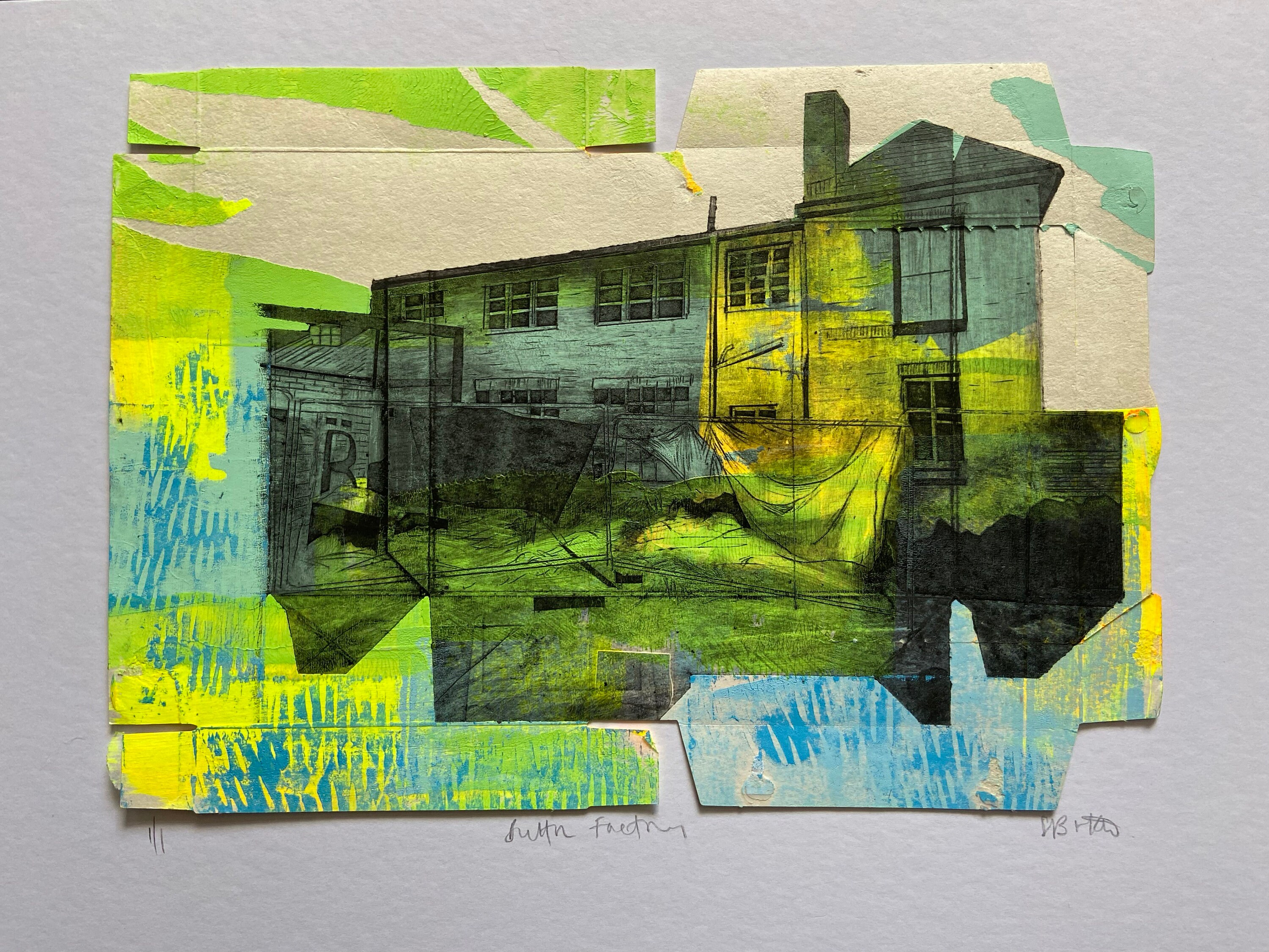 Original 'button Factory, B14' Intaglio and Screen Print on Recycled ...