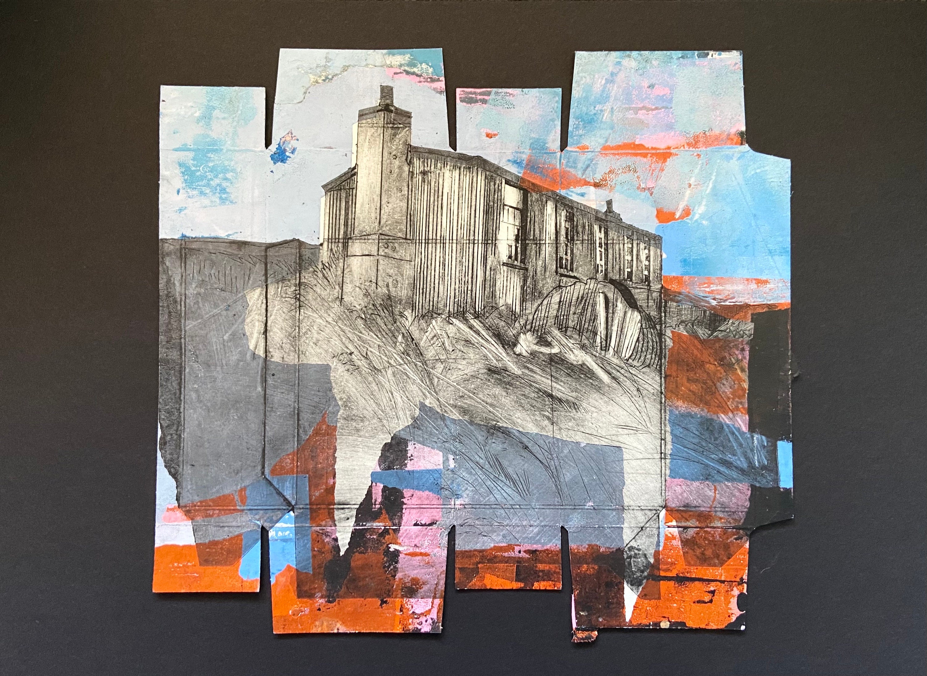 Original Intaglio and Screen Print on Recycled Cardboard Packaging. on ...