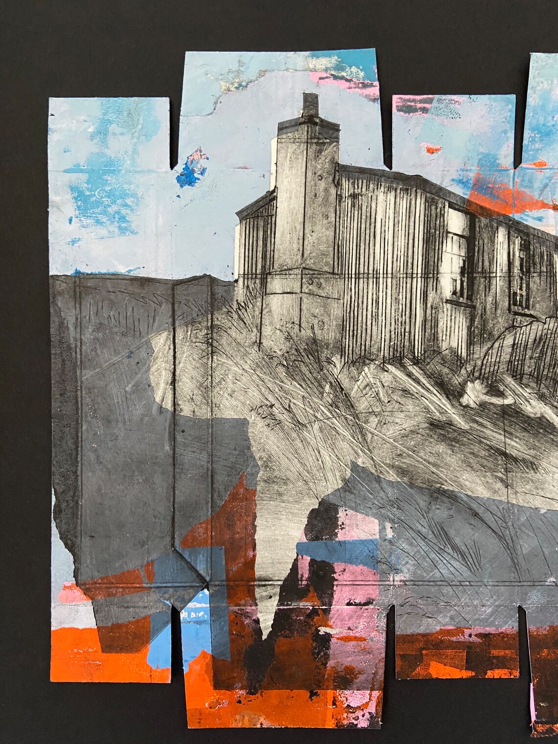 Original Intaglio and Screen Print on Recycled Cardboard Packaging. on ...