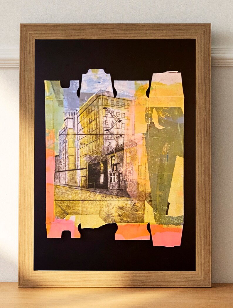 Original Intaglio and Screen Print on Recycled Cardboard Packaging. on ...