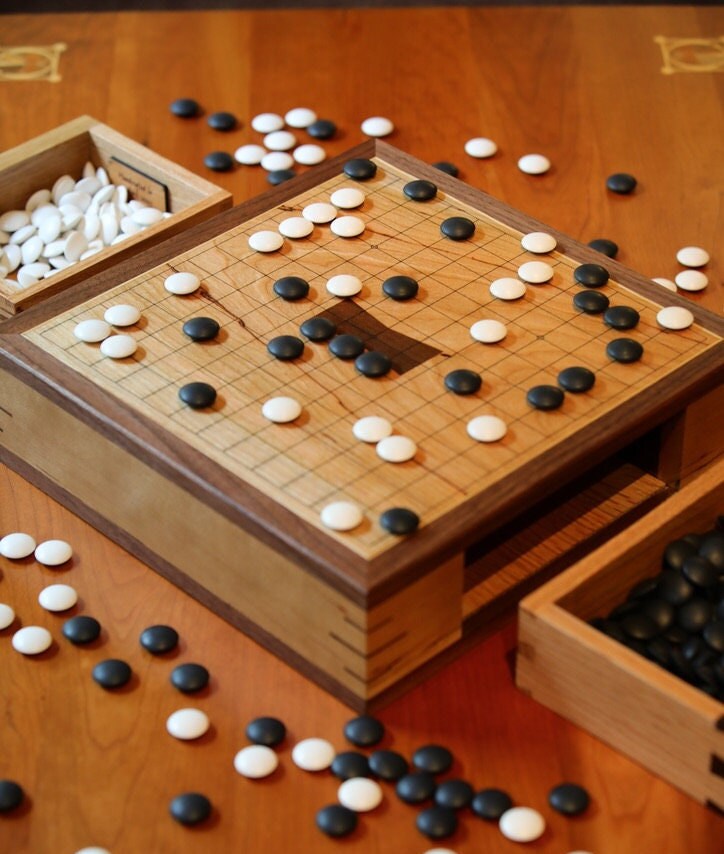 Wooden Go Board Set - Etsy