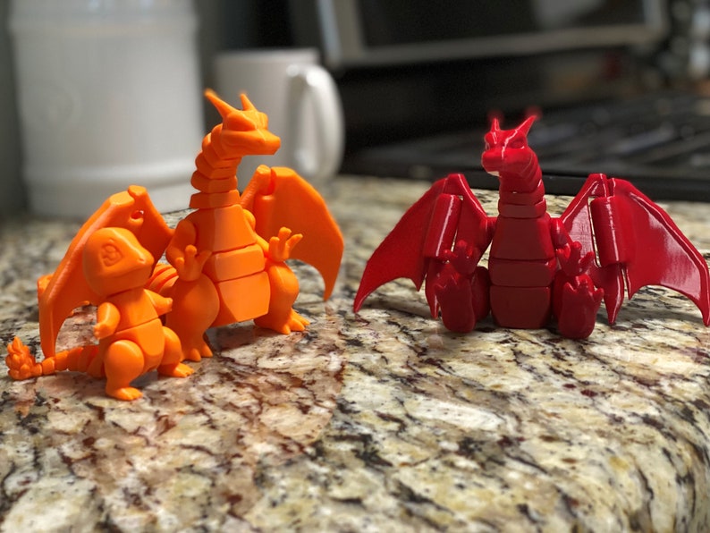 Articulating 3D Printed Charizard Pokemon - Etsy
