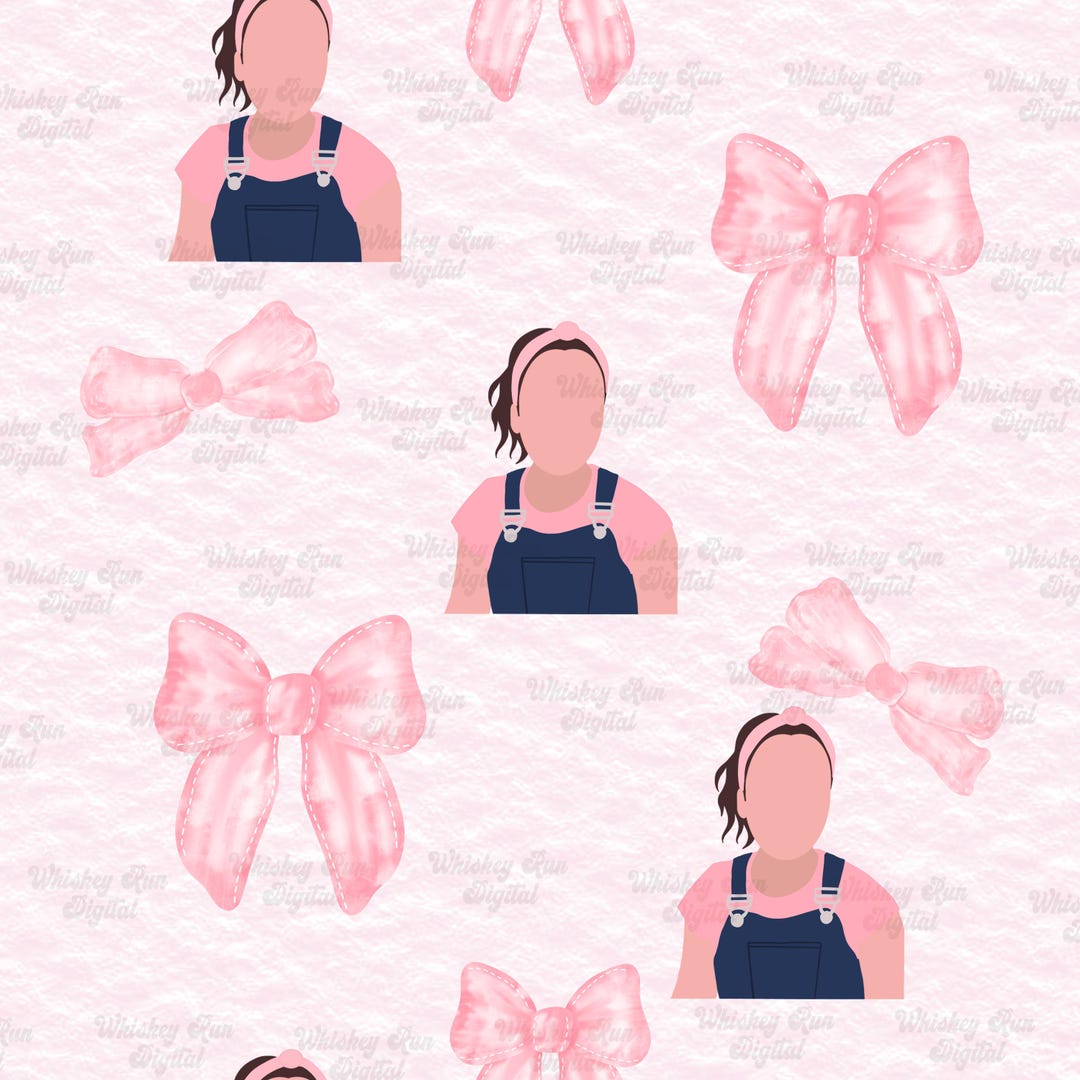 Ms Rachel Bow Seamless Pattern PNG, Pink, Sublimation, Dtf, Cute ...