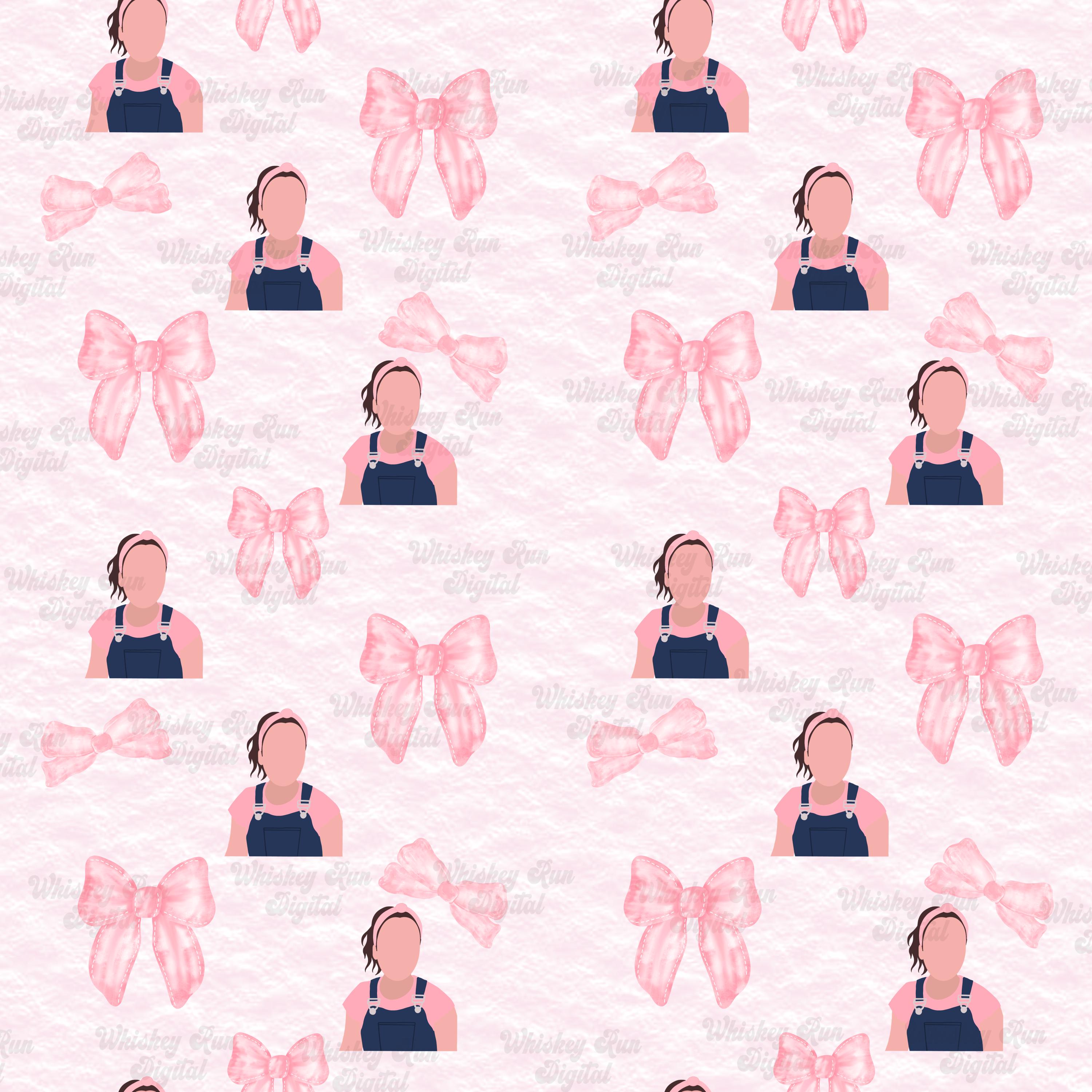 Ms Rachel Bow Seamless Pattern PNG, Pink, Sublimation, Dtf, Cute ...