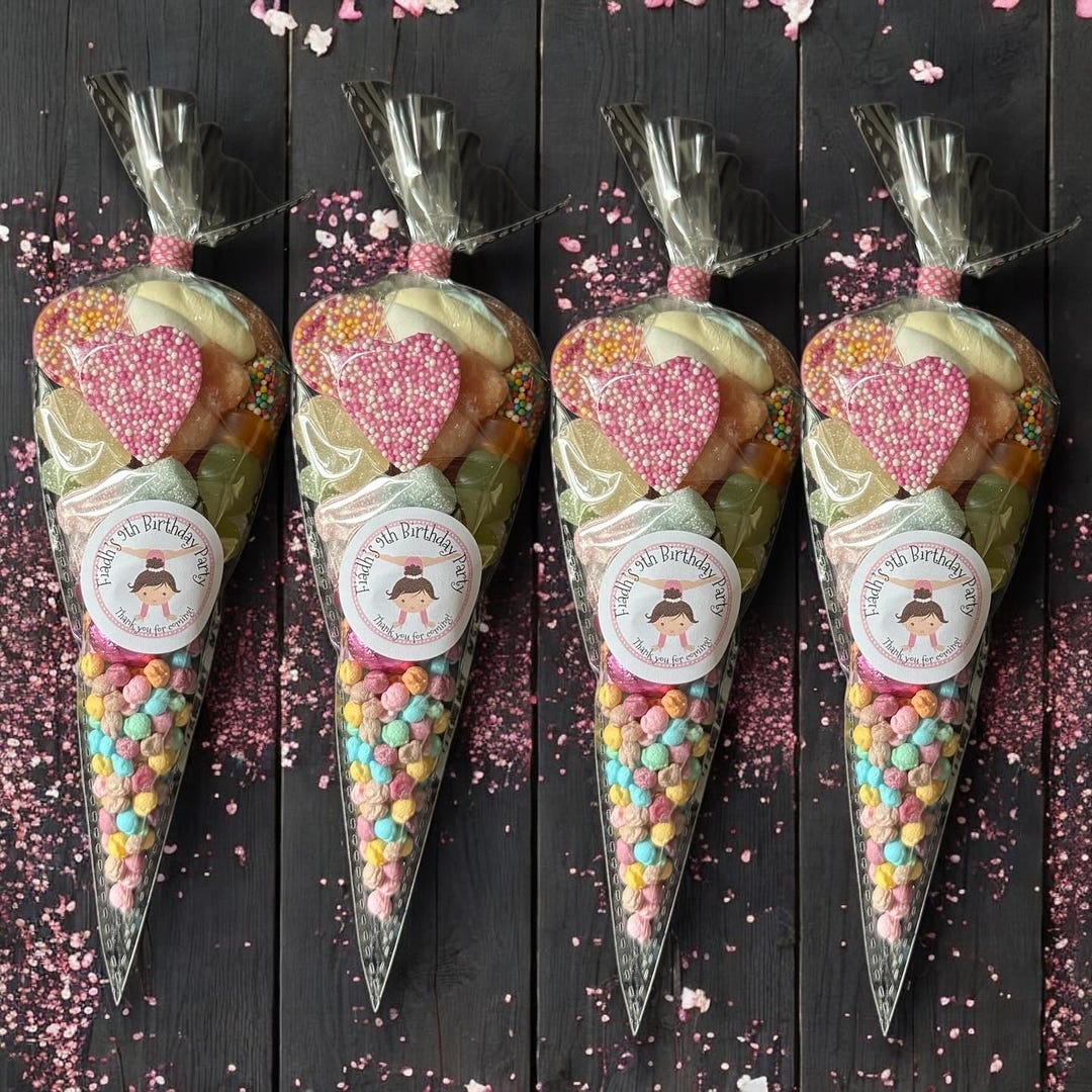 Personalized Gymnastics Sweet Cones: Kids Party Favors - Etsy