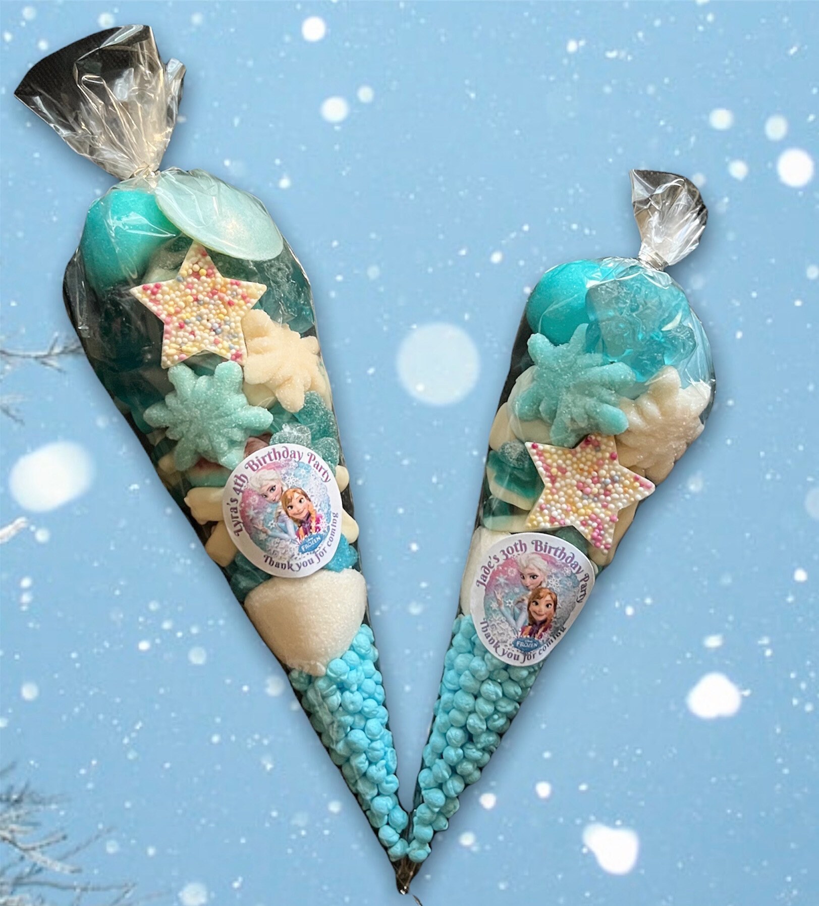 Frozen Snowflakes Party Sweet Cones Large or Small Filled - Etsy UK