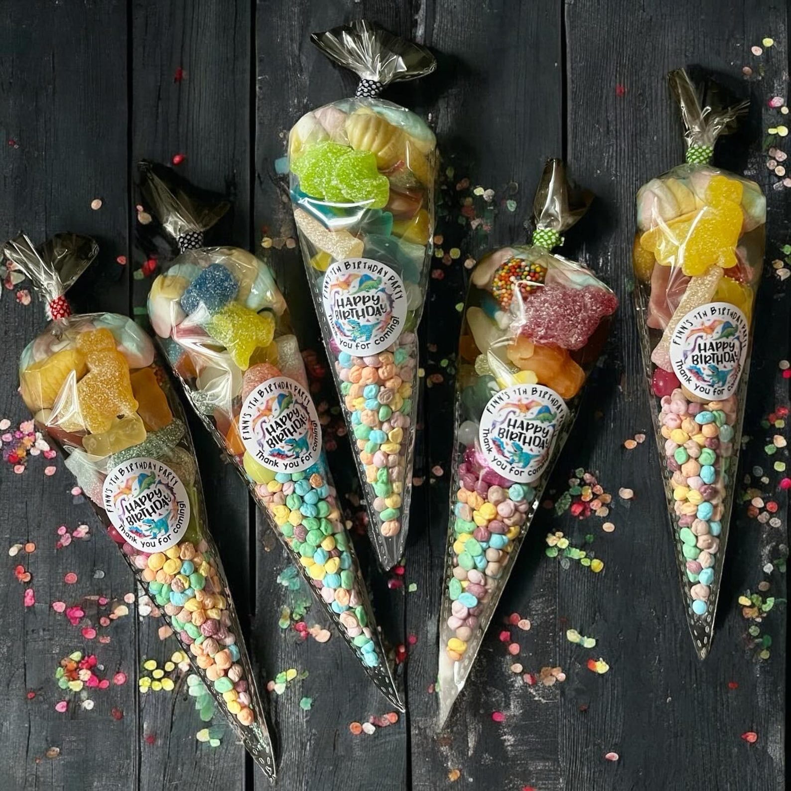 Personalised Dinosaur Party Sweet Cones Dino Party Favours Pre-filled ...