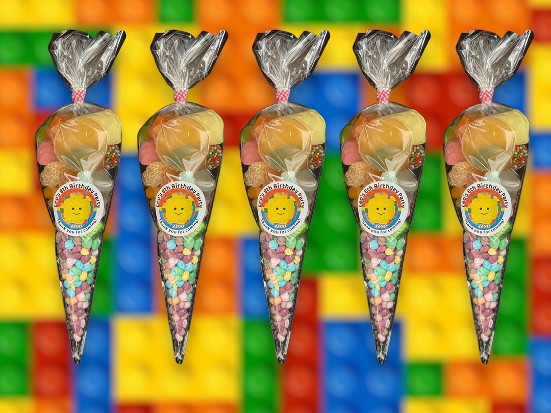 Personalised Lego Bricks Building Blocks Party Sweet Cones, Pre-filled ...