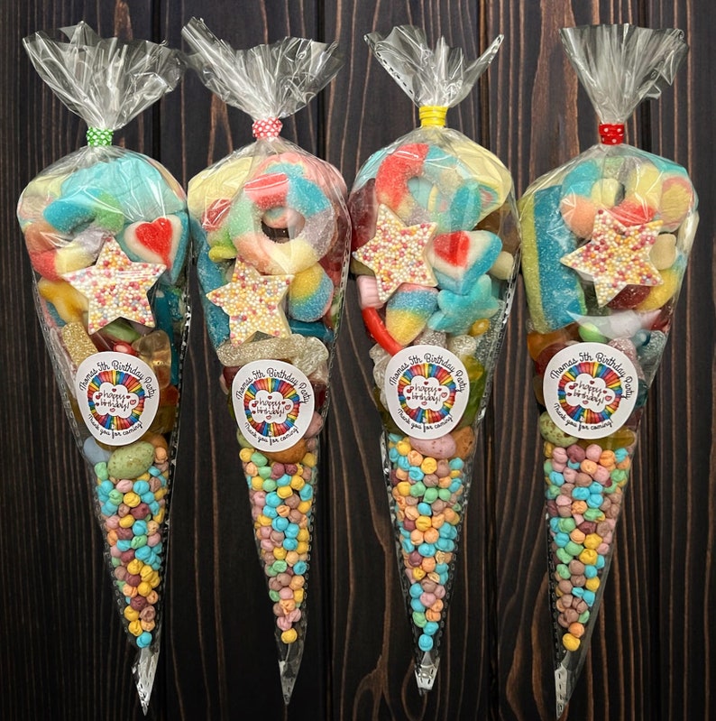 Rainbow Sweet Cones Party Favours Filled With Pick and Mix - Etsy
