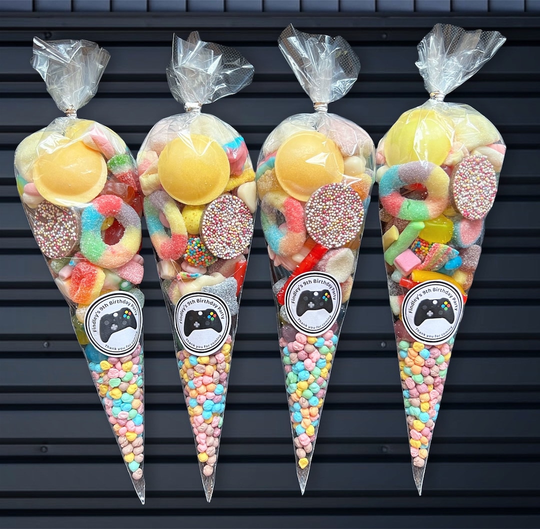 Personalised Gaming Party Sweet Cones With Pick and Mix Sweets Kids ...
