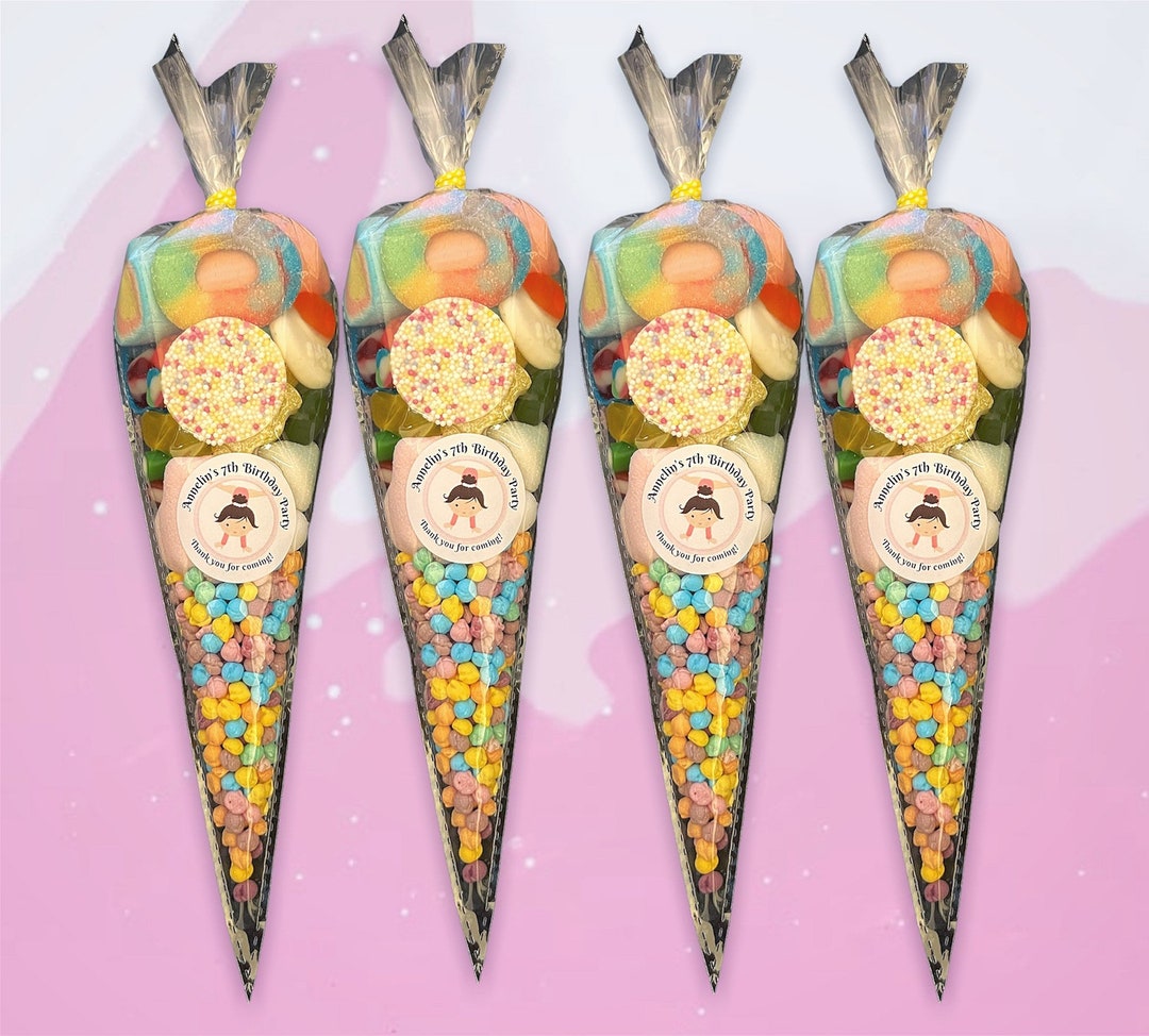 Gymnastics Sweet Cones Party Favours Filled With Pick and Mix Sweets - Etsy