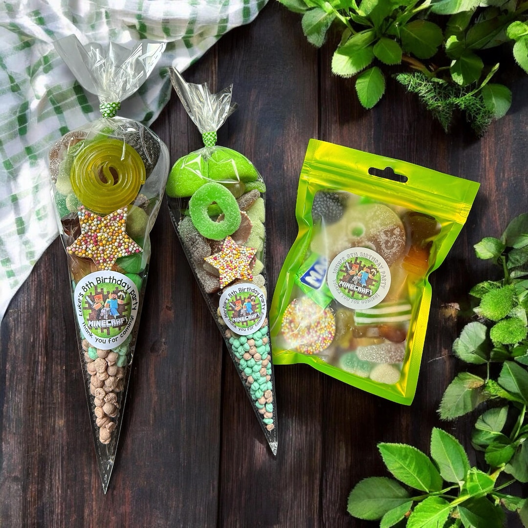 Personalised Minecraft Sweet Cones Pre-filled With Pick and Mix Sweets ...