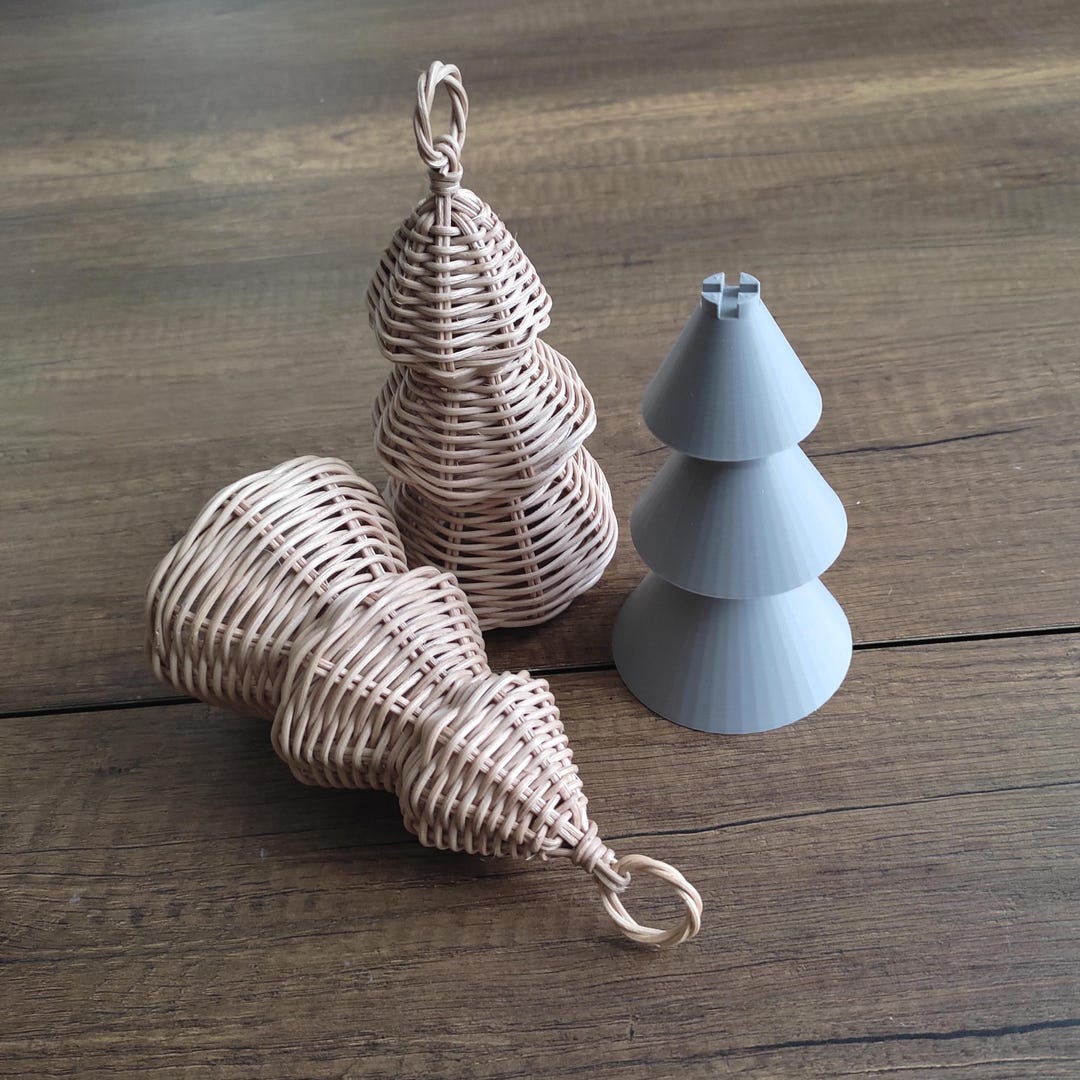 Rattan Pine Tree Mold, Wicker Christmas Tree Ornament Tool, Rustic ...
