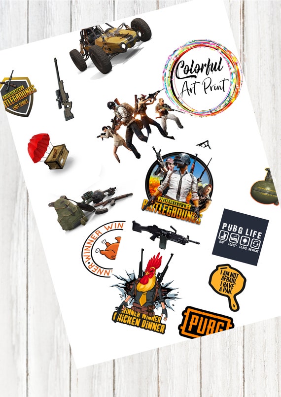 Pubg Printable Stickers Digital download Soldier game | Etsy