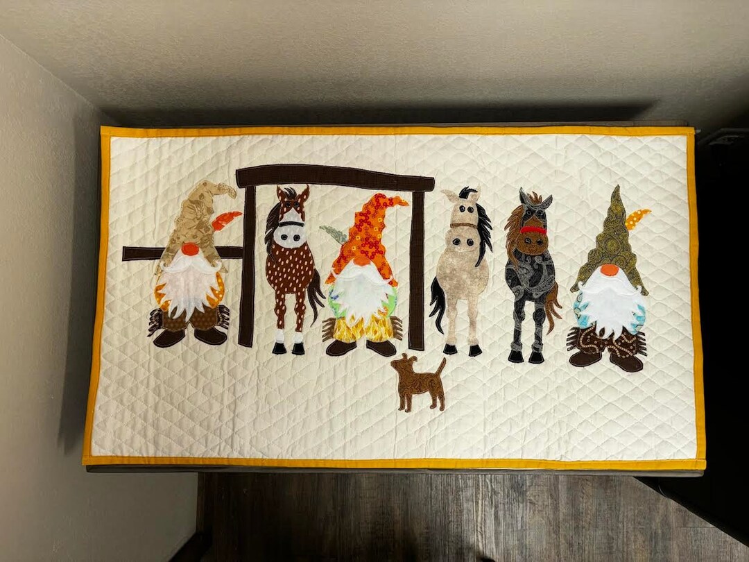 Gnome Horse Rider Table Runner. #289 - Etsy