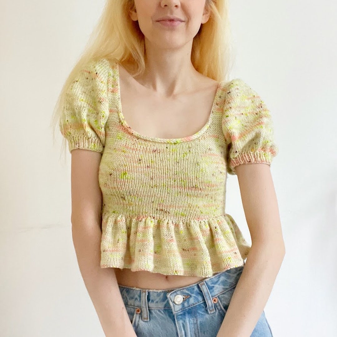 Knitting Pattern Cheap Frills Puff Tee Digital Download - Etsy