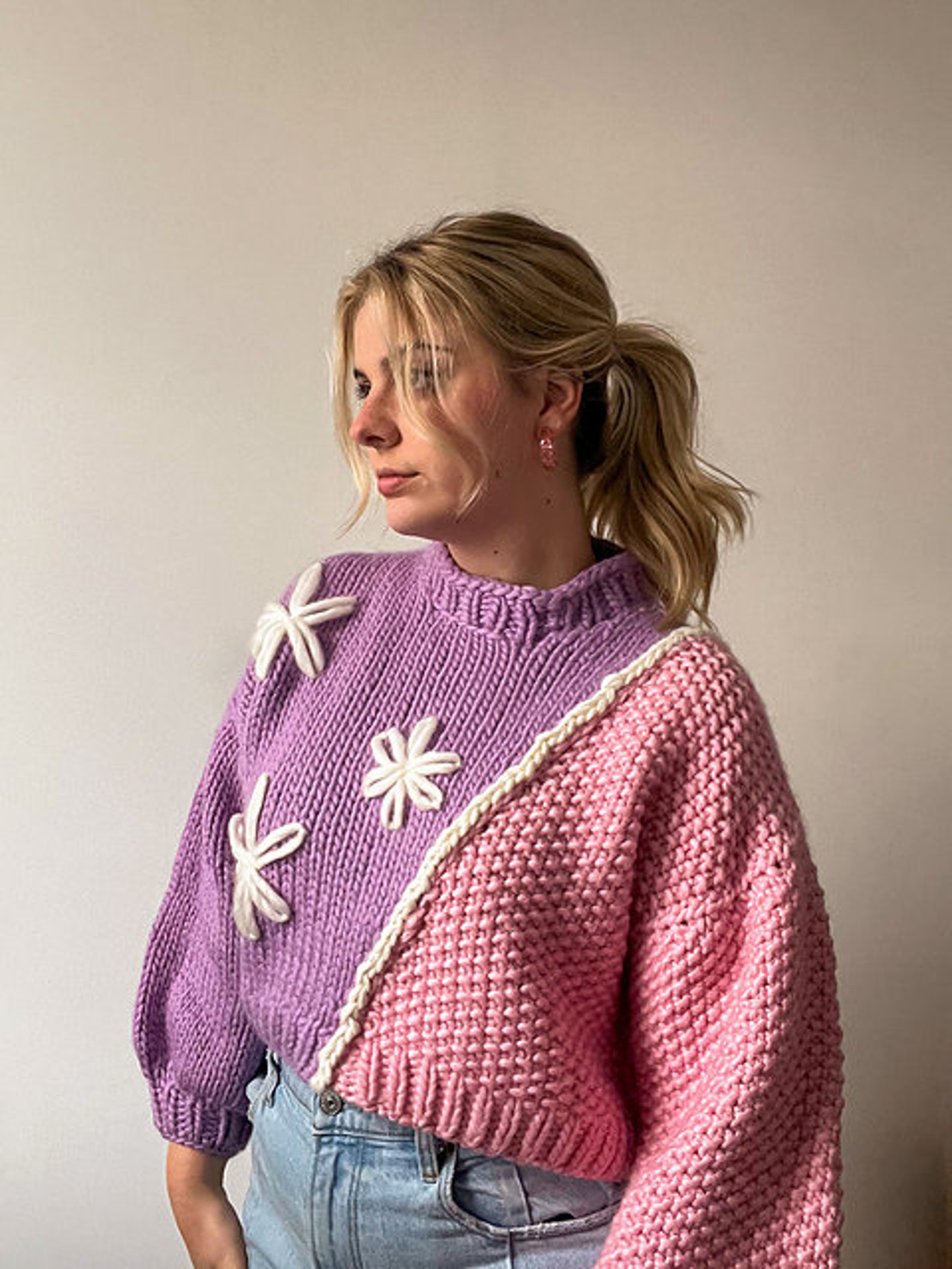 Knitting Pattern Daisy Chain Sweater Digital Download - Etsy
