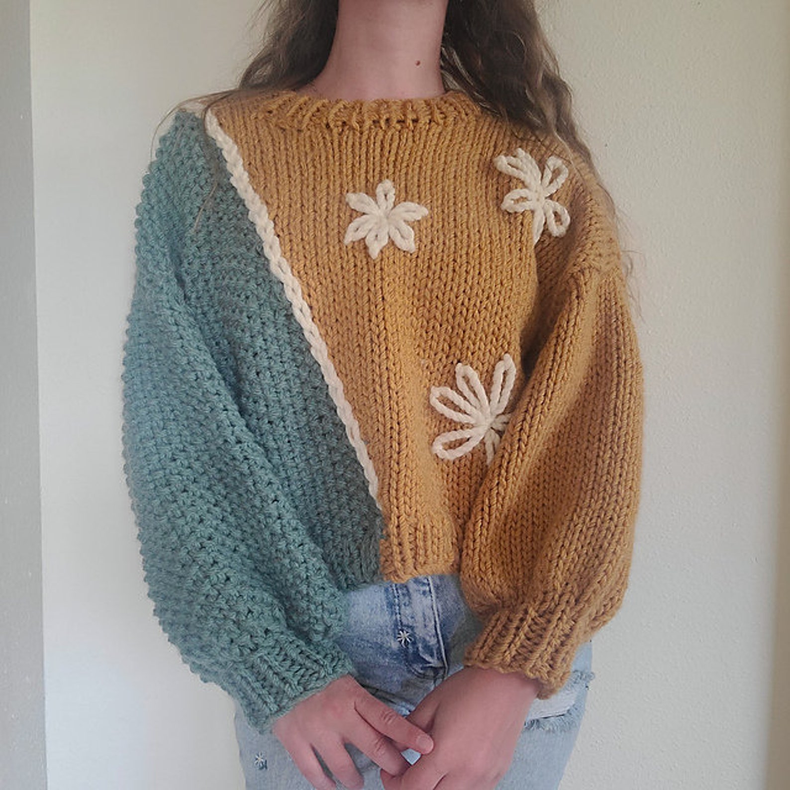 Knitting Pattern Daisy Chain Sweater Digital Download - Etsy