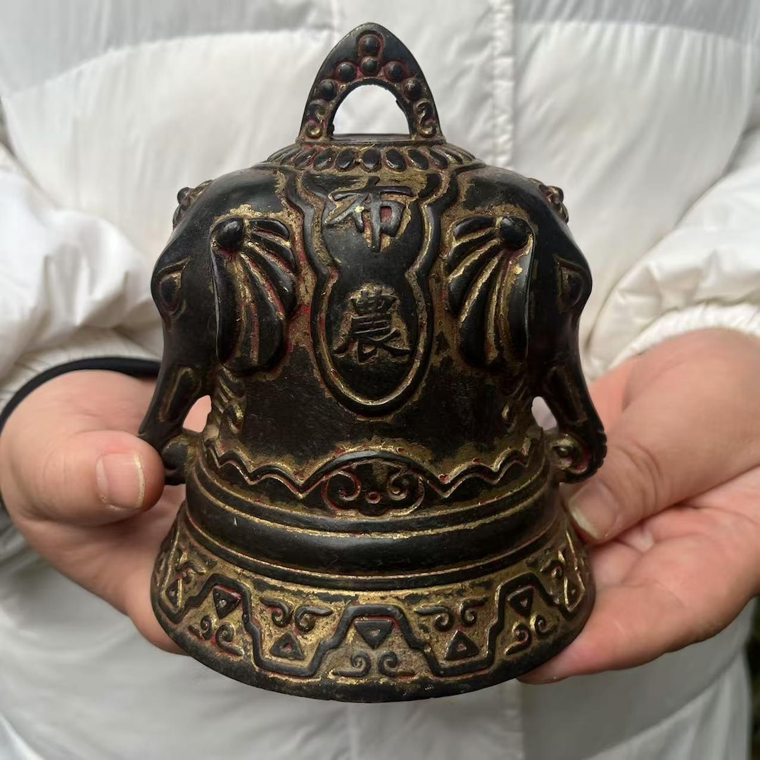 Nepal Bell Blessing, Tibet Ancient Temple Buddha Bell, Home Garden ...