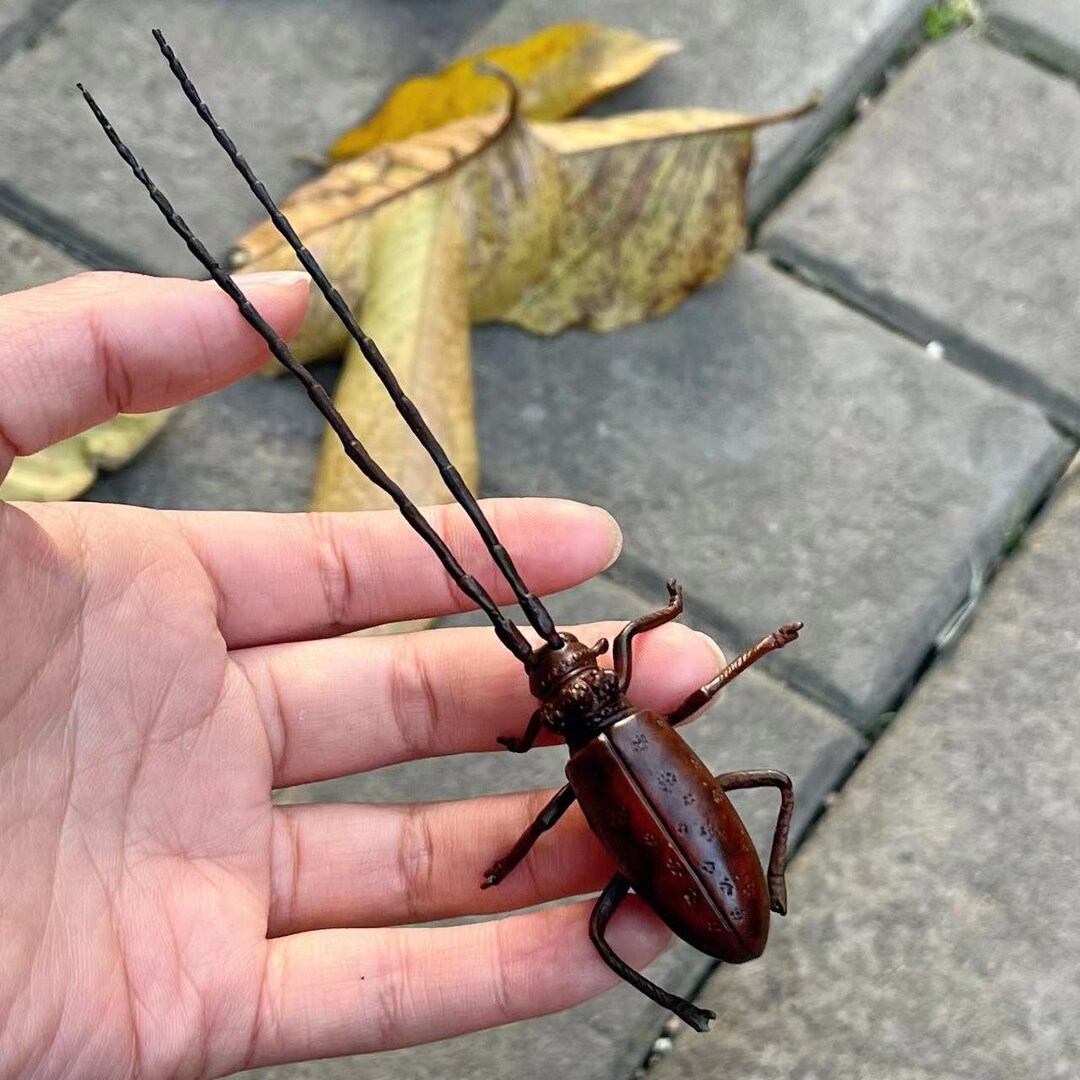 Brass Beetle Locust Model Miniature Lifelike Metal Insect Sculpture ...
