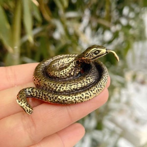 Brass Copper Snake Statue, Brass Copper Decorative Snake Ornament ...