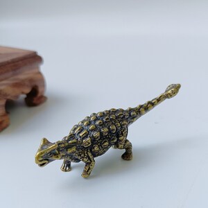 Mini Ankylosaurus Statue, Solid Brass Copper Decorative Dinosaur ...