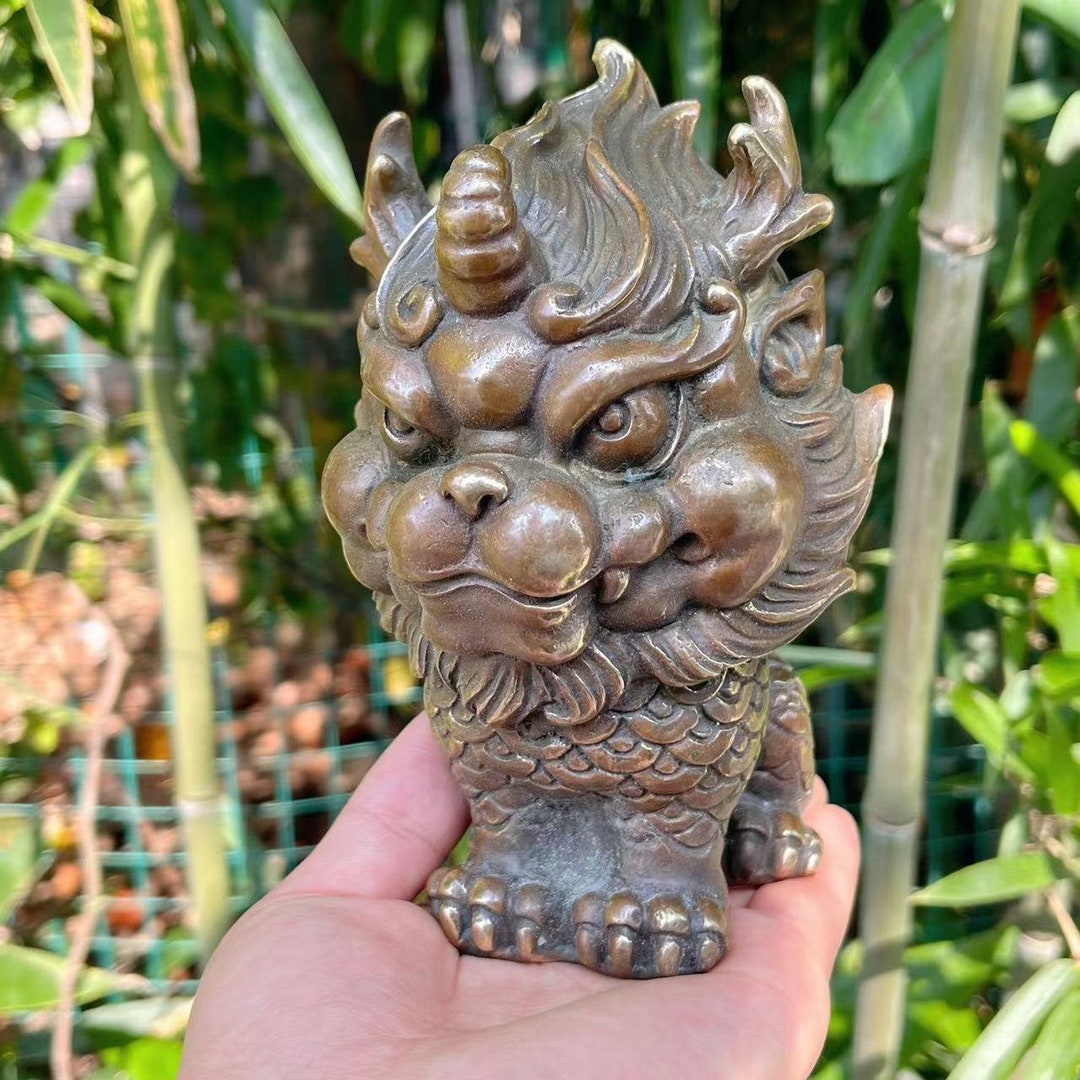 Copper Makes Brass Cute Lion Big Cat Animal Sculpture Ornament, Copper ...