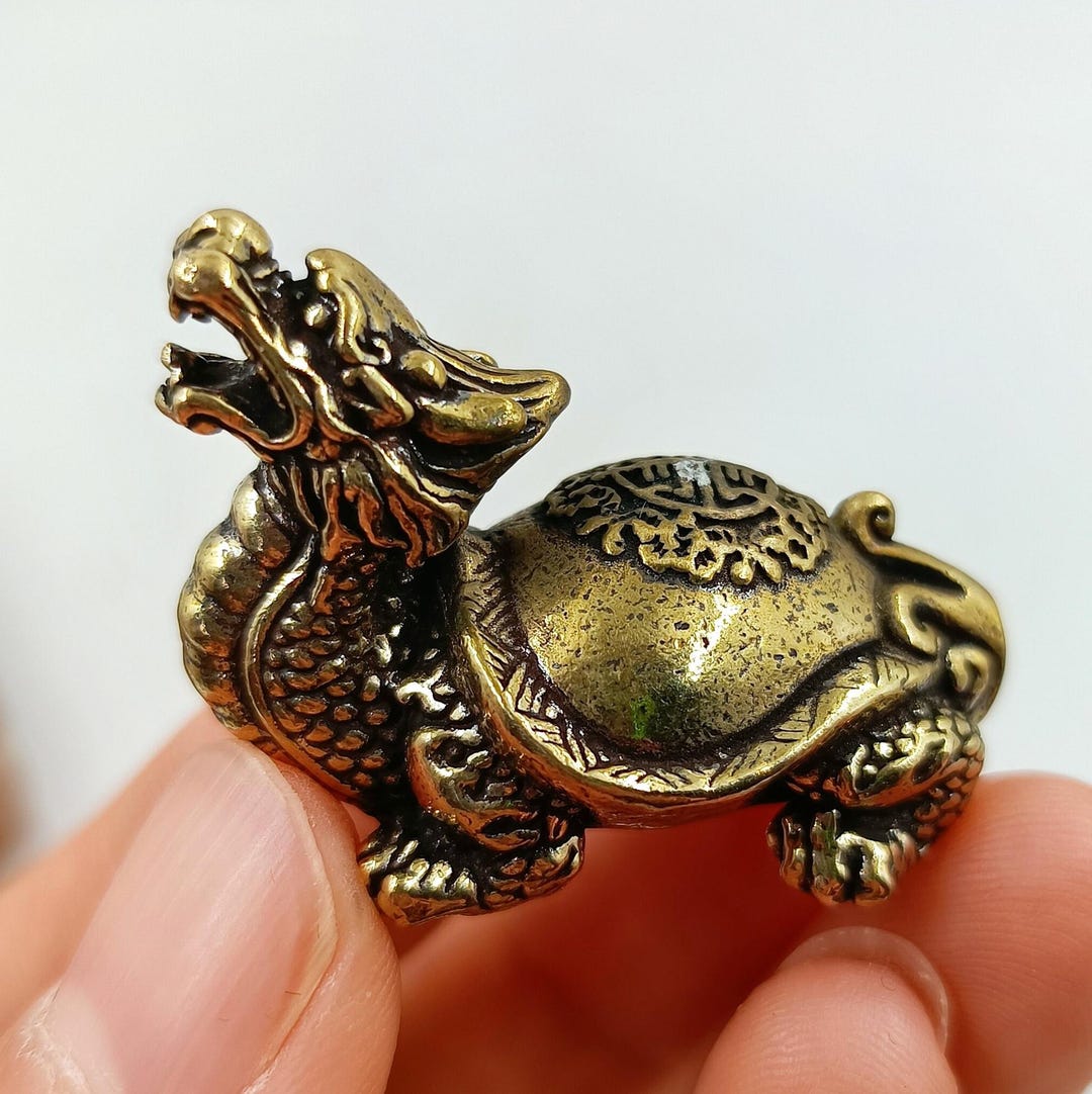 Feng Shui Brass "bixi" Sculpture, Brass Dragon Turtle Statue, Animal ...