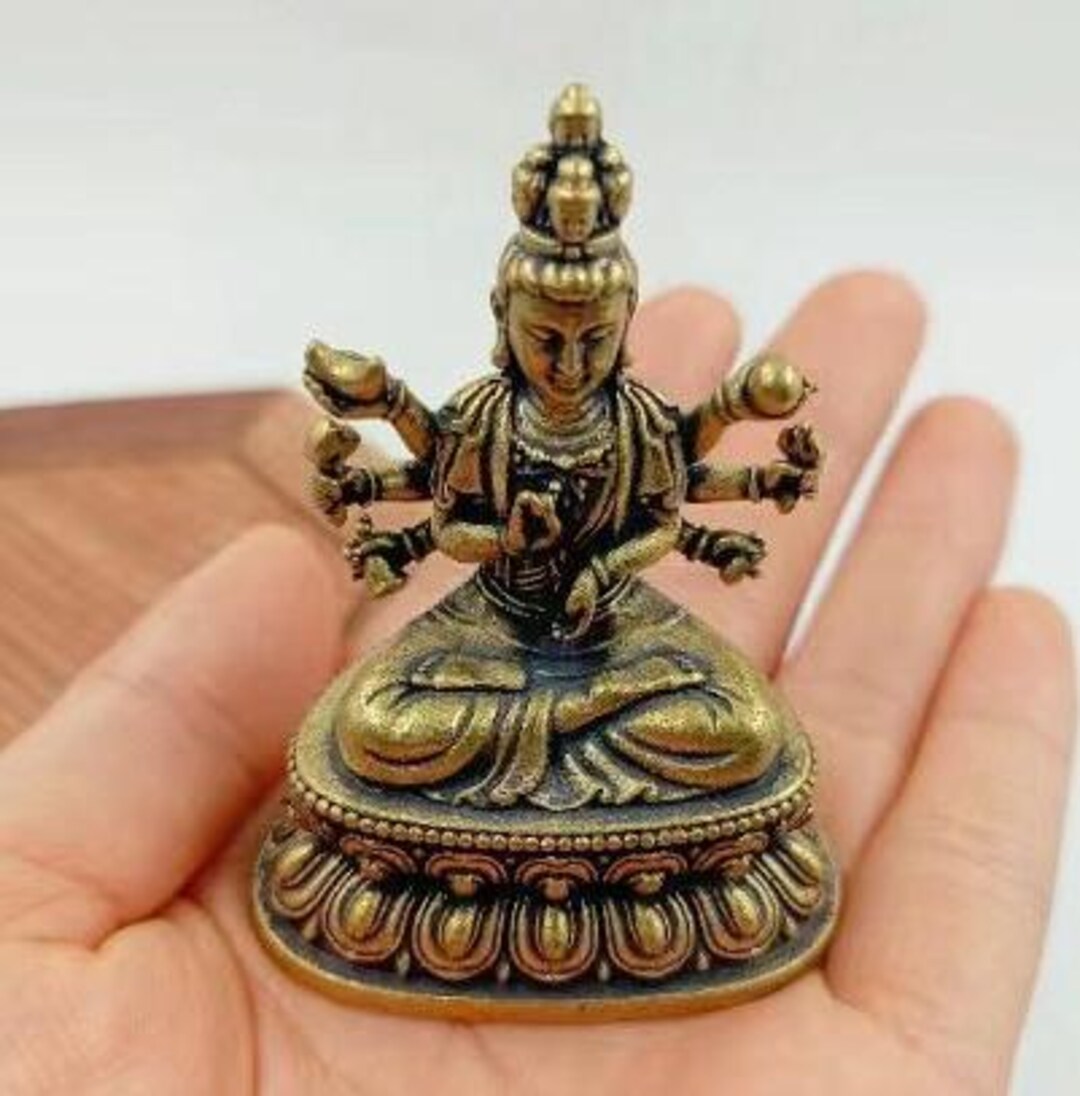Fine Copper Bodhisattva Buddha Statue, Pocket Brass Sitting Buddha ...