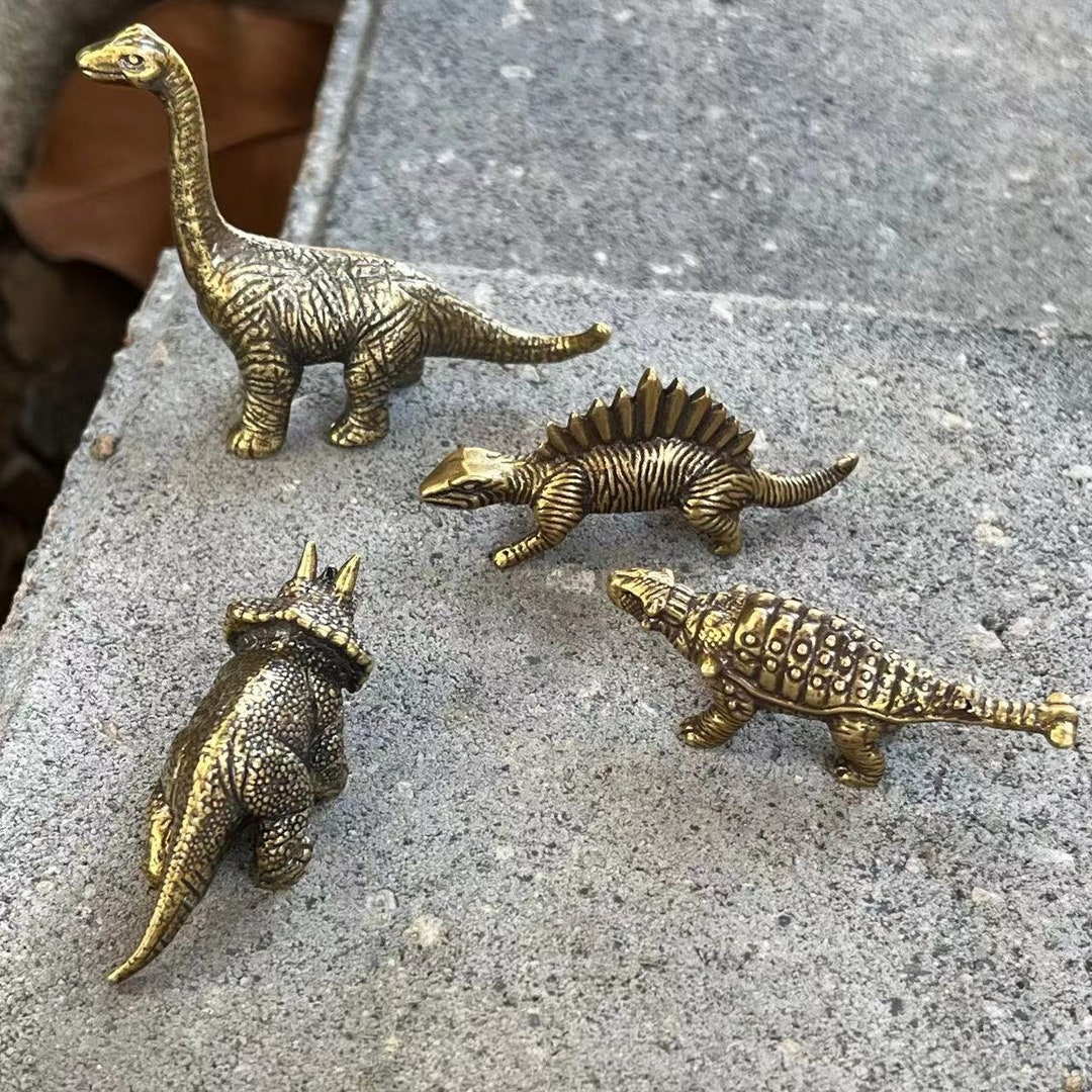 Set of 4 Brass Herbivorous Dinosaur Statue,brass Copper Decorative ...