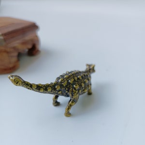 Mini Ankylosaurus Statue, Solid Brass Copper Decorative Dinosaur ...