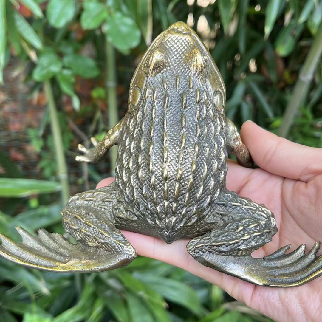Brass Copper Frog Statue,wealth Brass Copper Decorative Frog Ornament ...