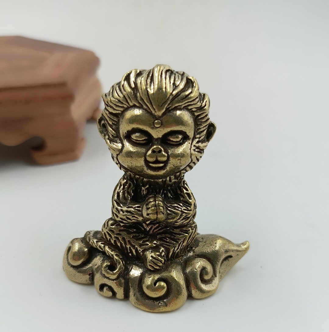 Mini Monkey King Sculpture Statue,solid Copper Decorative Monkey ...