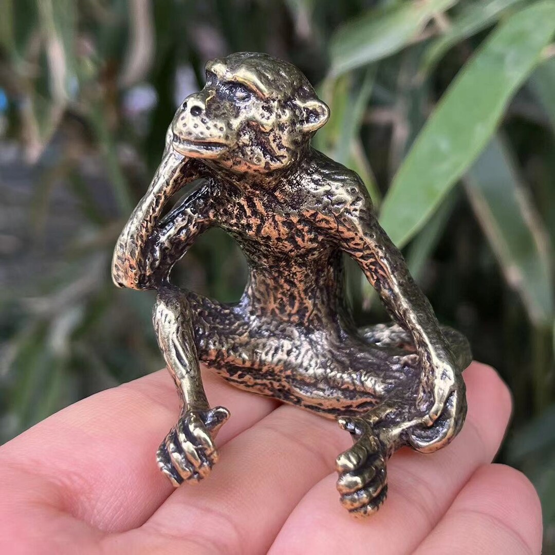 Mini Brass Monkey Statue,fine Brass Copper Decorative Monkey Ornament ...