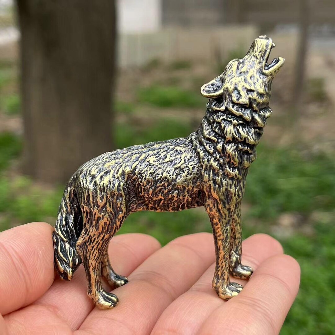 Wealth Brass Wolf Statue Feng Shui Decoration, Copper Big Dog , Copper ...