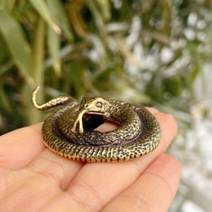 Brass Copper Snake Statue, Brass Copper Decorative Snake Ornament ...