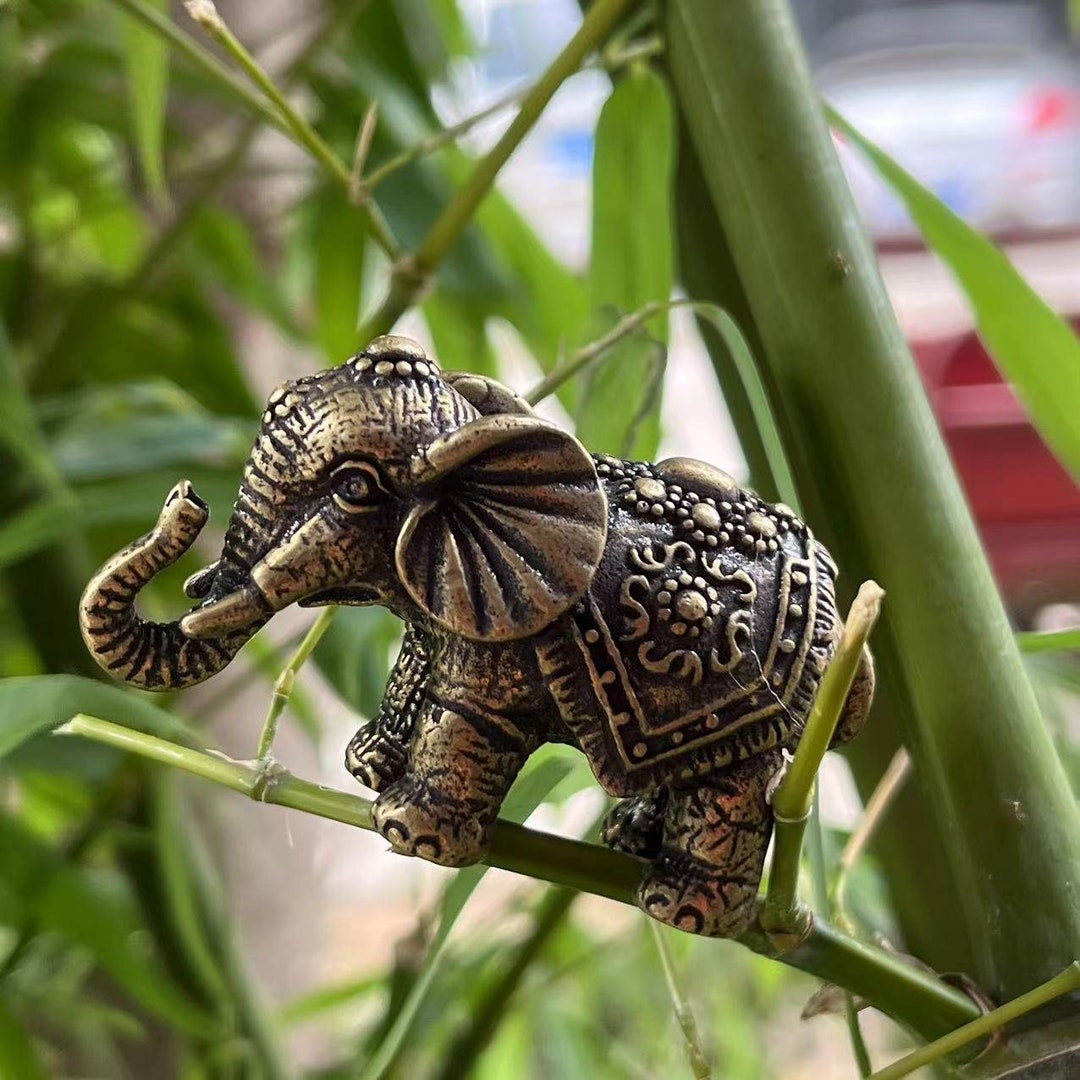 Copper Brass Elephant Statue Ornaments, Pure Copper Animal Blessing ...