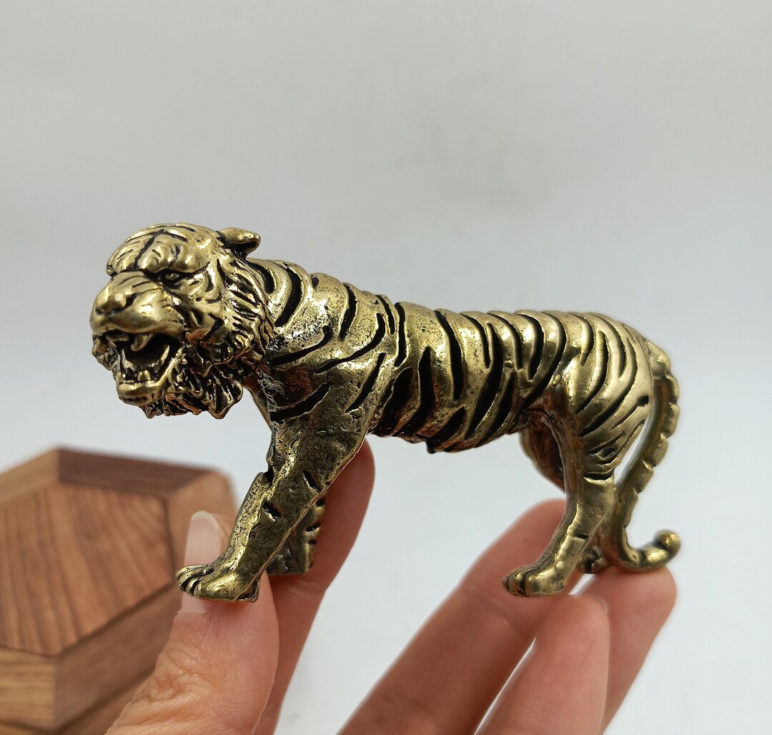 Brass Big Cat Copper Tiger Statue Wildcat Animal Statue - Etsy