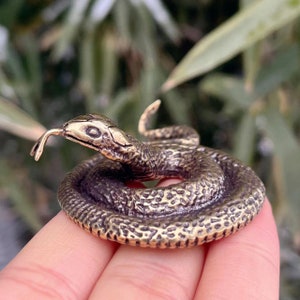 Brass Copper Snake Statue, Brass Copper Decorative Snake Ornament ...