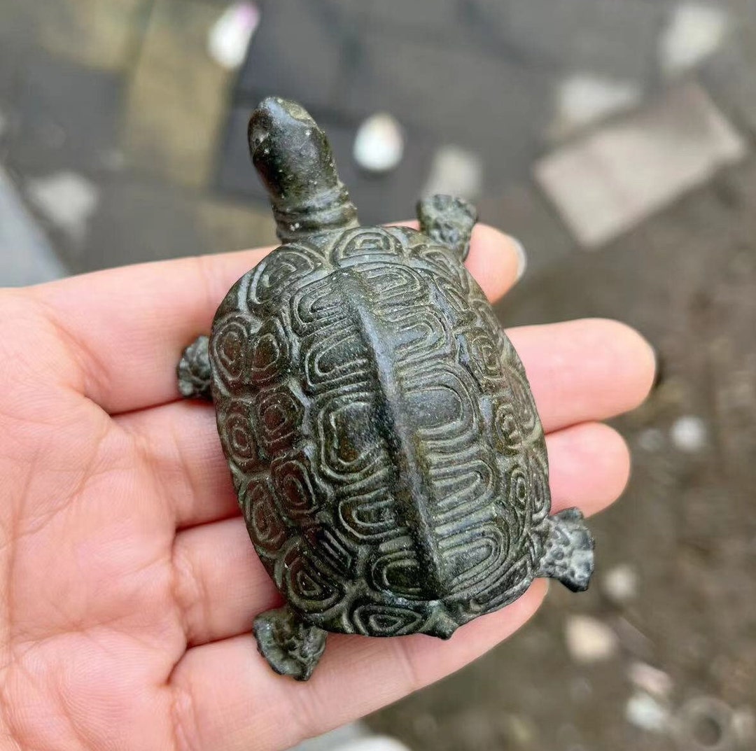 Vintage Copper Turtle Statue, Bronze Collectibles Figures for Home ...