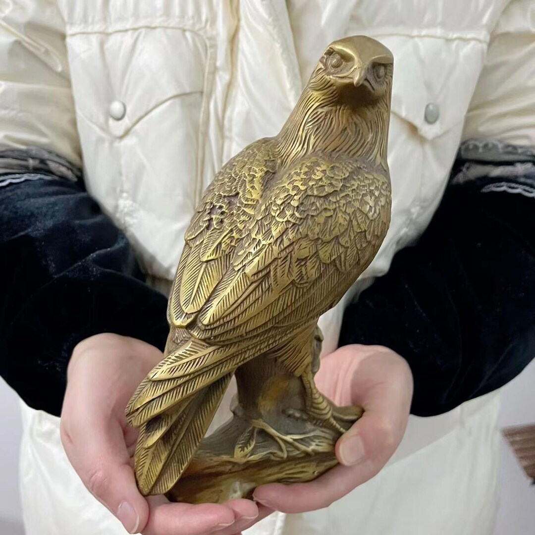 Feng Shui Eagle Statue Sculpture Copper Casted Figurine Home Office ...