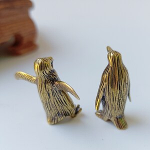 Get 2 Mini Fine Brass Penguin Statues,cute Polar Animal Statue,art ...